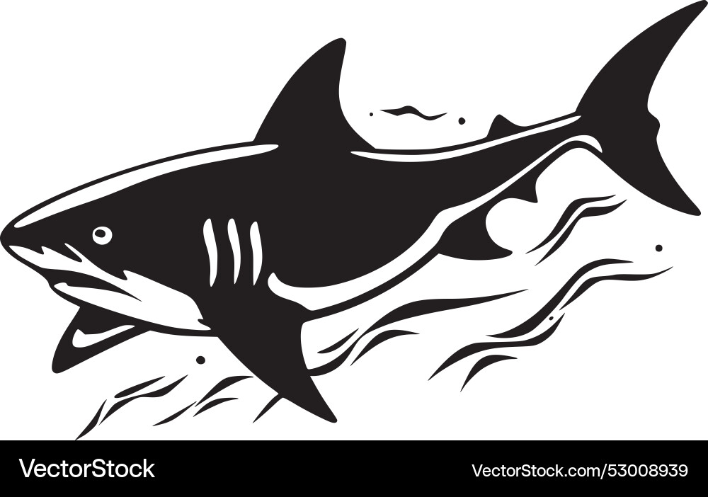 Shark - minimalist and simple silhouette Vector Image