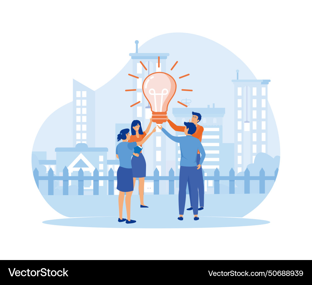Team brainstorming concept success managers Vector Image