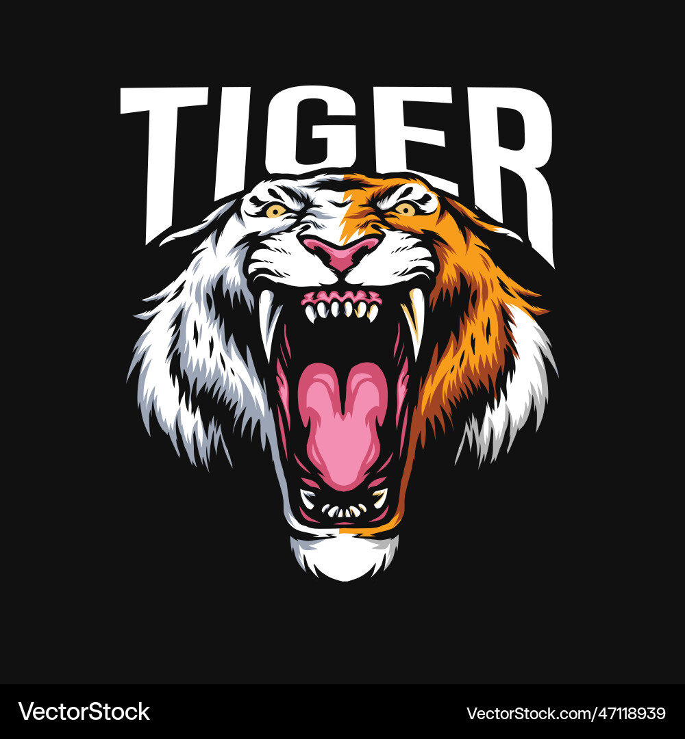 Tiger Head Portrait Royalty Free Vector Image - VectorStock