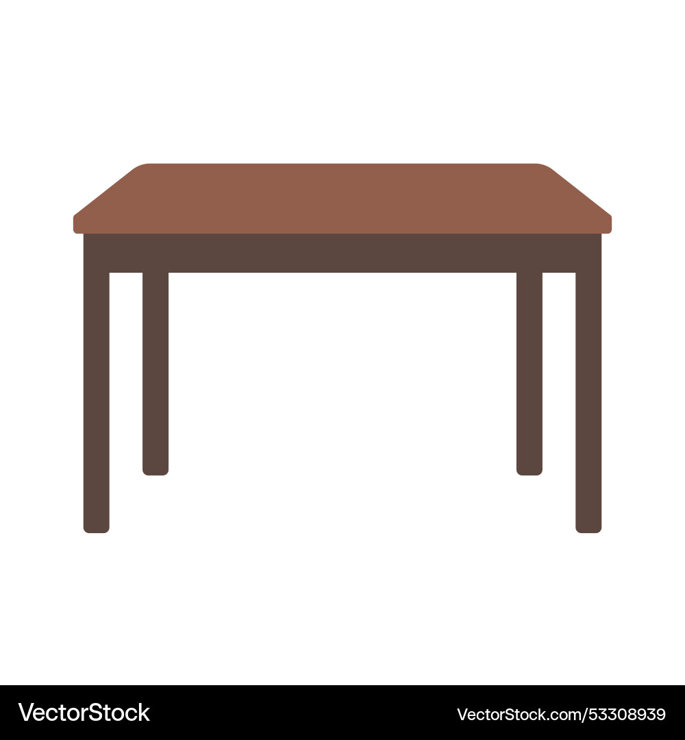 Wooden table flat Royalty Free Vector Image - VectorStock
