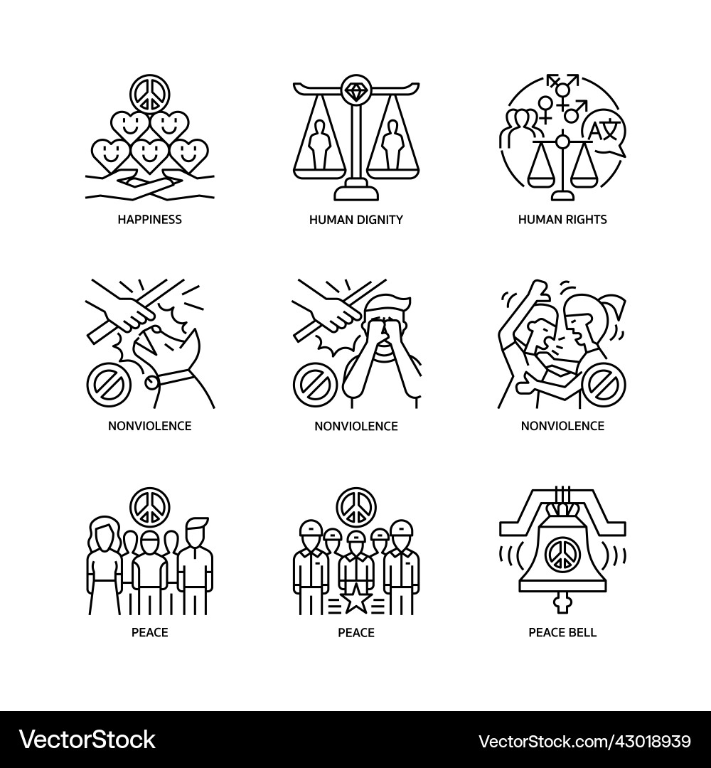 World peace icon set Royalty Free Vector Image