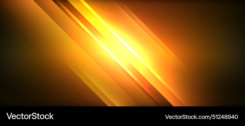 Amber light shines against a black backdrop Vector Image