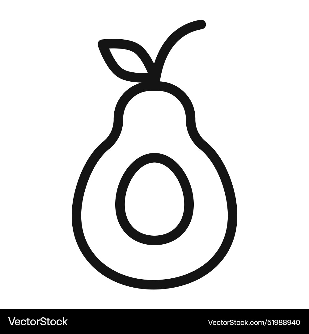 Avocado icon mark in filled style Royalty Free Vector Image