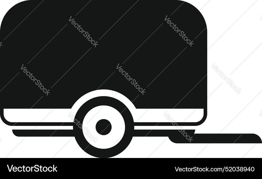 Black trailer icon representing camping Royalty Free Vector