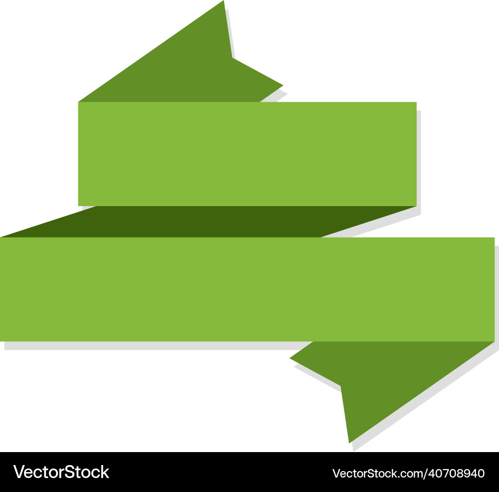 Blank green ribbon banner decorative label Vector Image