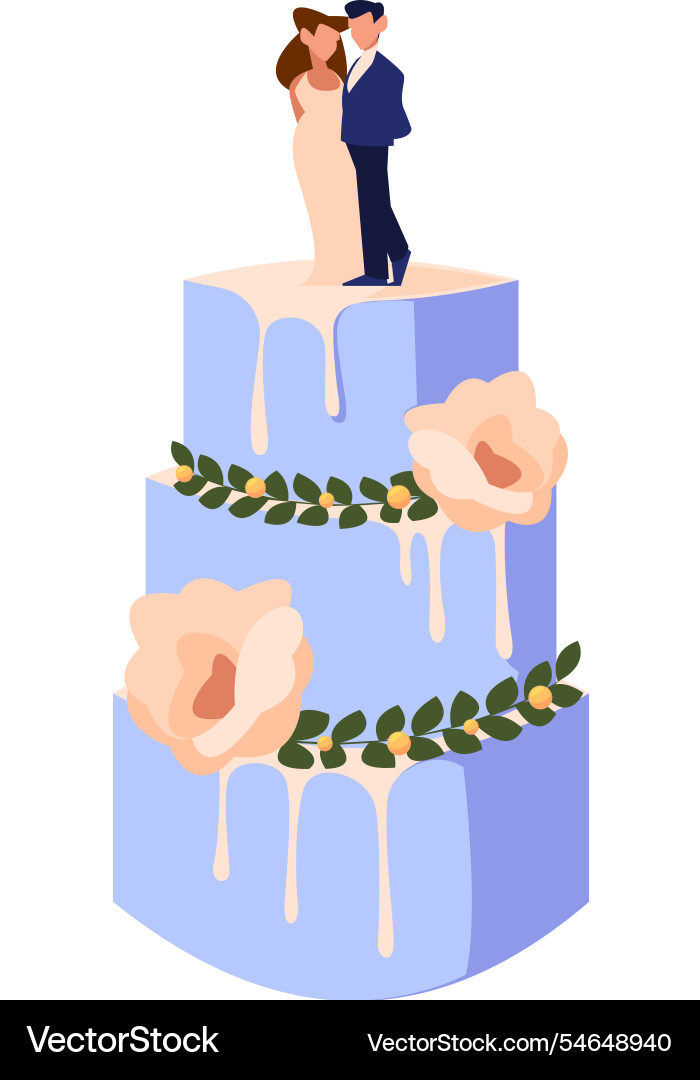 Cartoon wedding cake Royalty Free Vector Image