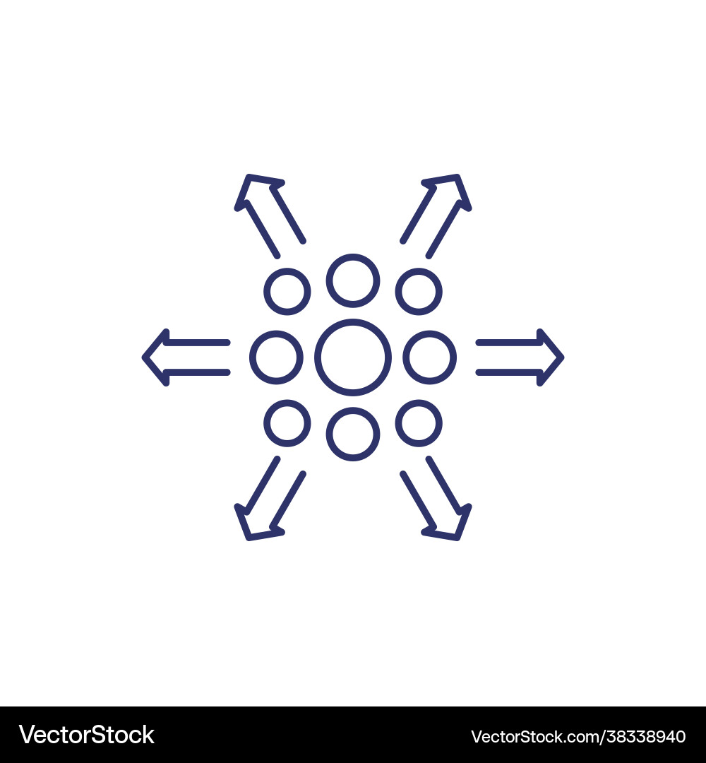 Distribution process icon line Royalty Free Vector Image