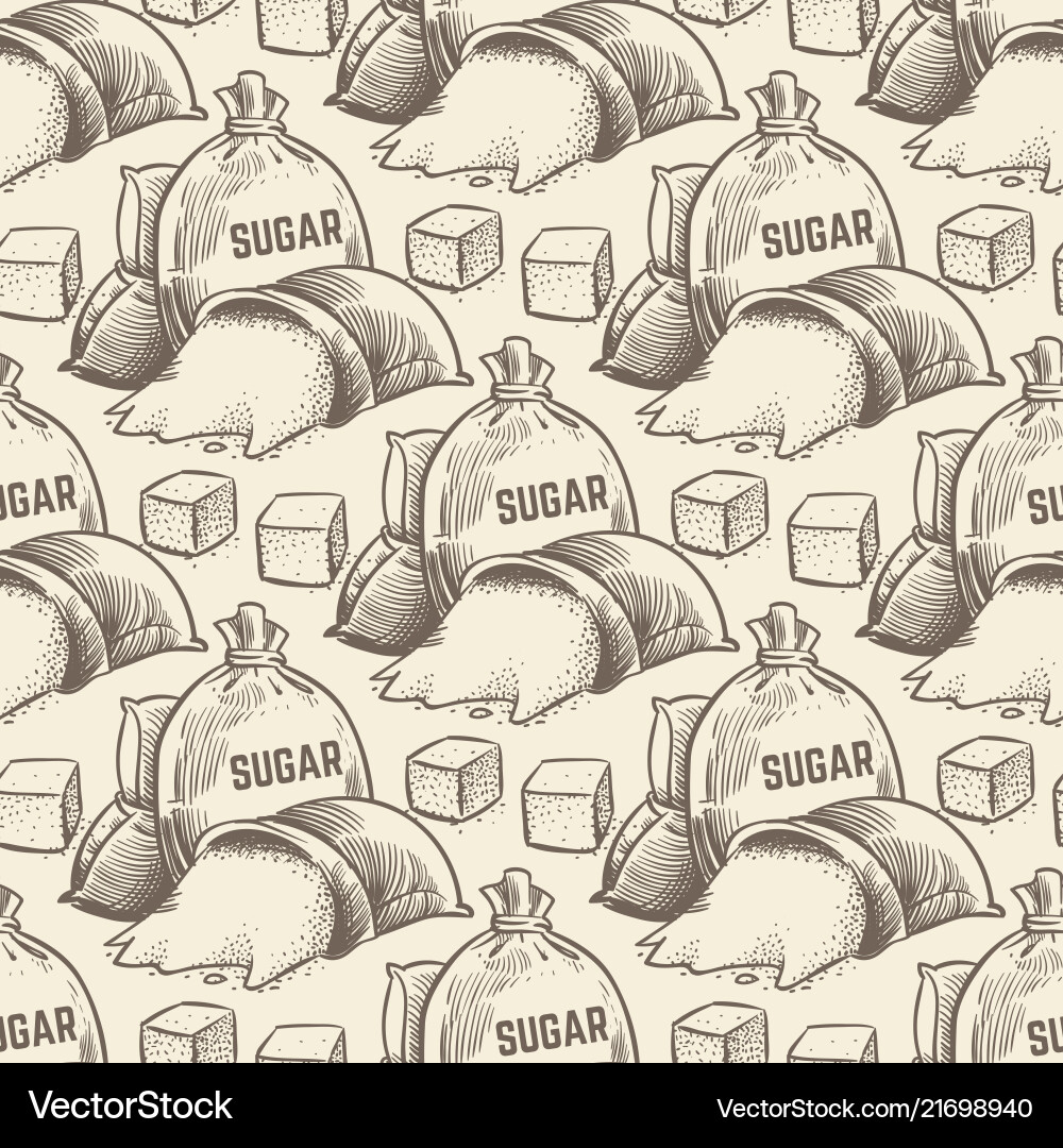 Hand drawn sugar background in sepia colors Vector Image