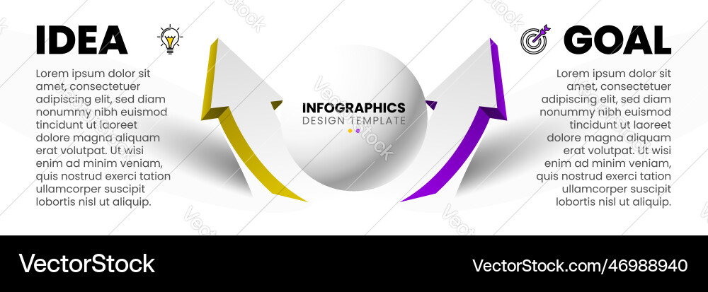 Infographic template with 2 options or steps idea Vector Image
