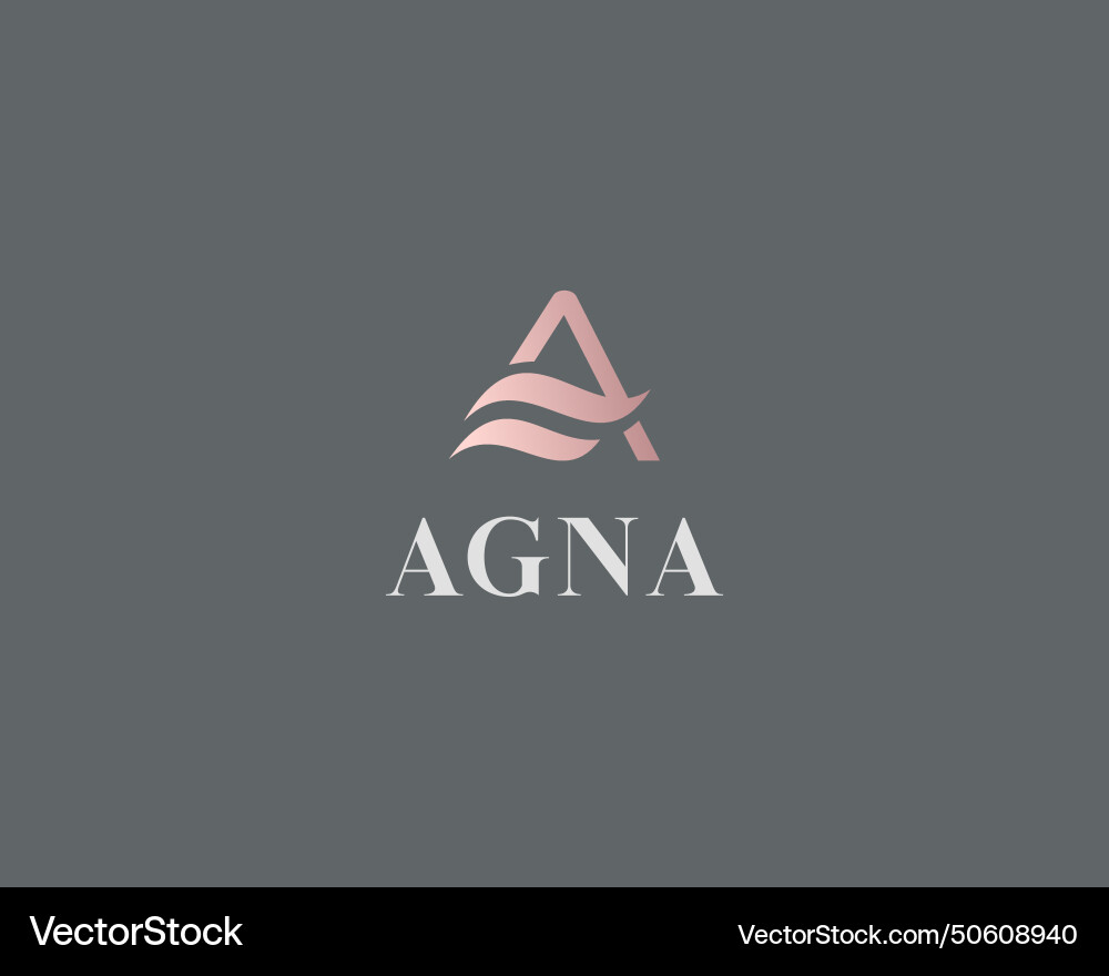 Letter a with waves logo creative water flow Vector Image