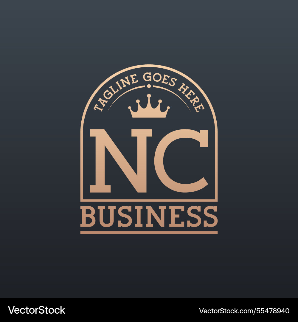Luxury nc logo with crown elegant letter Vector Image