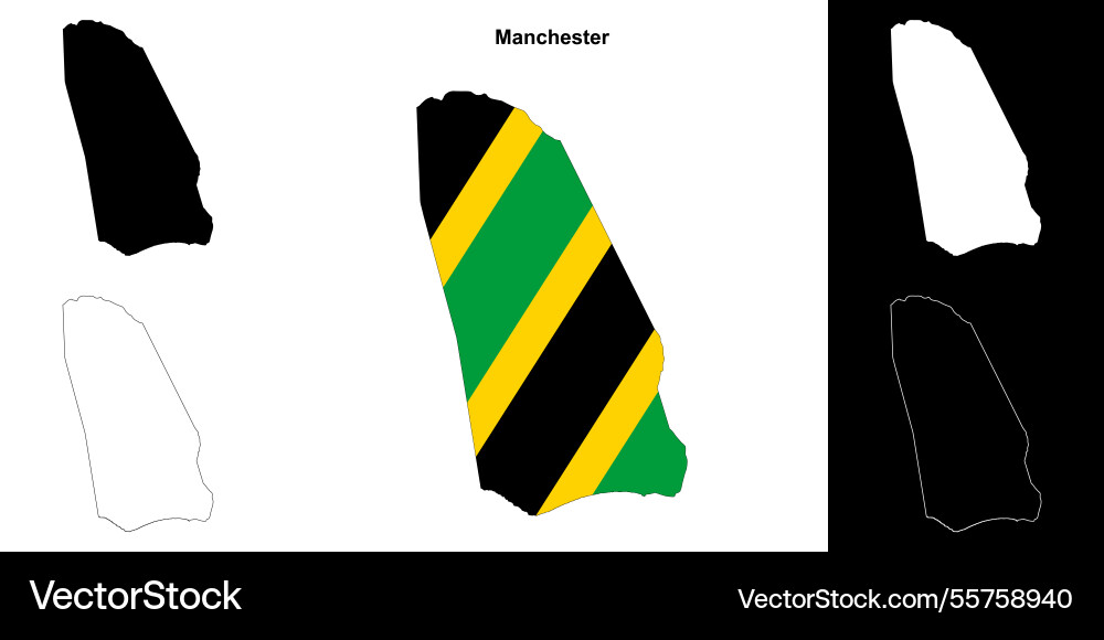 Manchester outline map Royalty Free Vector Image
