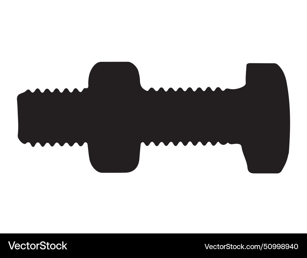 Nut bolt silhouette art Royalty Free Vector Image