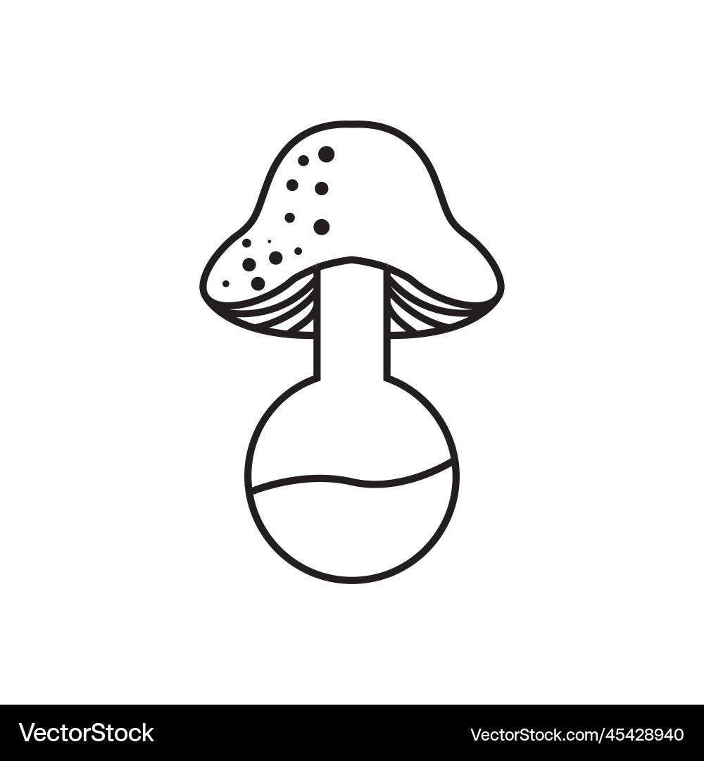 Pilz Labor Icon Logo Lizenzfreies Vektorbild