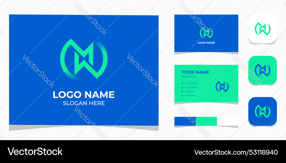 Template logo creative initial letter m and w Vector Image