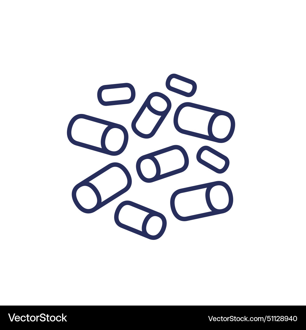 Wood pellets icon line Royalty Free Vector Image