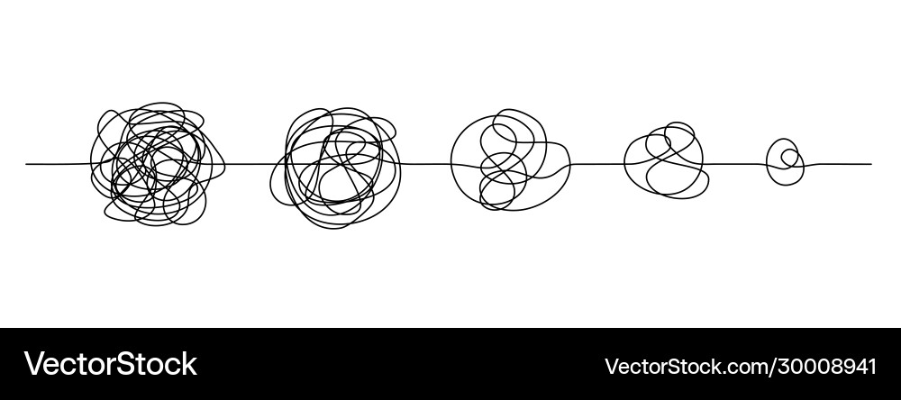 Doodle line knot messy hand drawn lines chaos Vector Image