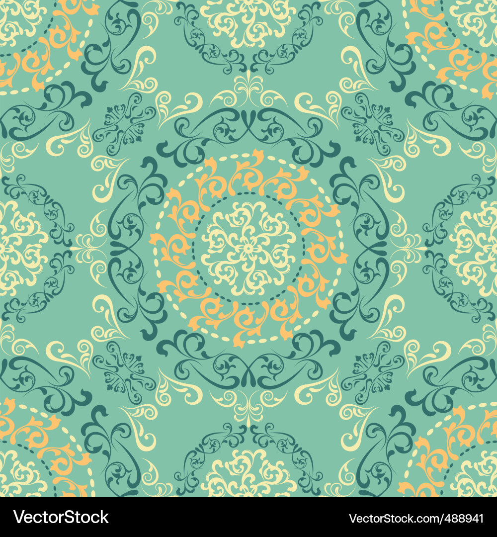 Floral Baroque Seamless Pattern Royalty Free Vector Image