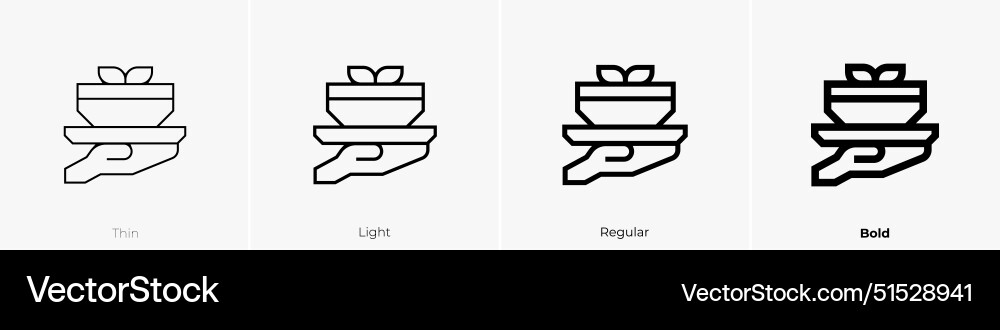 Food tray icon thin light regular and bold style Vector Image