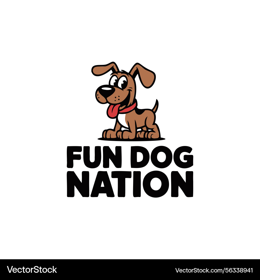 Funny dog logo Royalty Free Vector Image - VectorStock