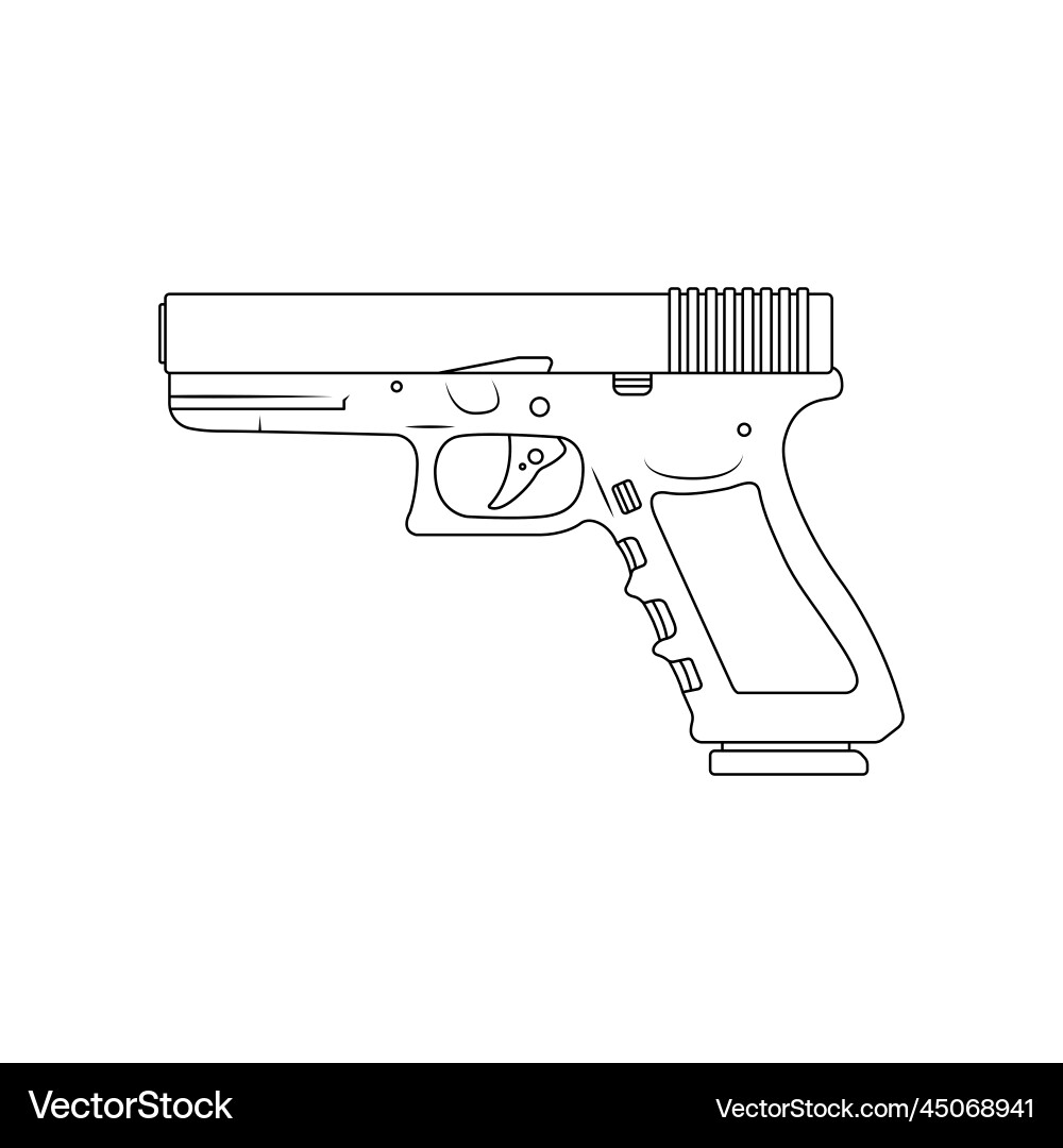 Glock Handgun Outline Icon Royalty Free Vector Image