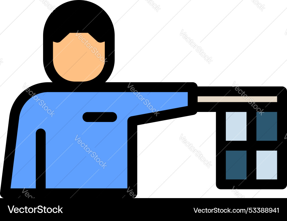 Icon flat referee hold offside flag soccer game Vector Image