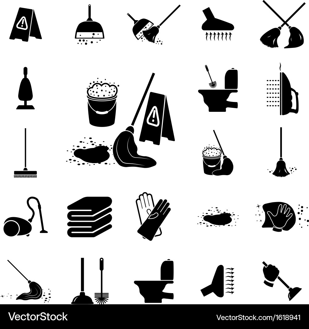 Icons set cleaning Royalty Free Vector Image - VectorStock