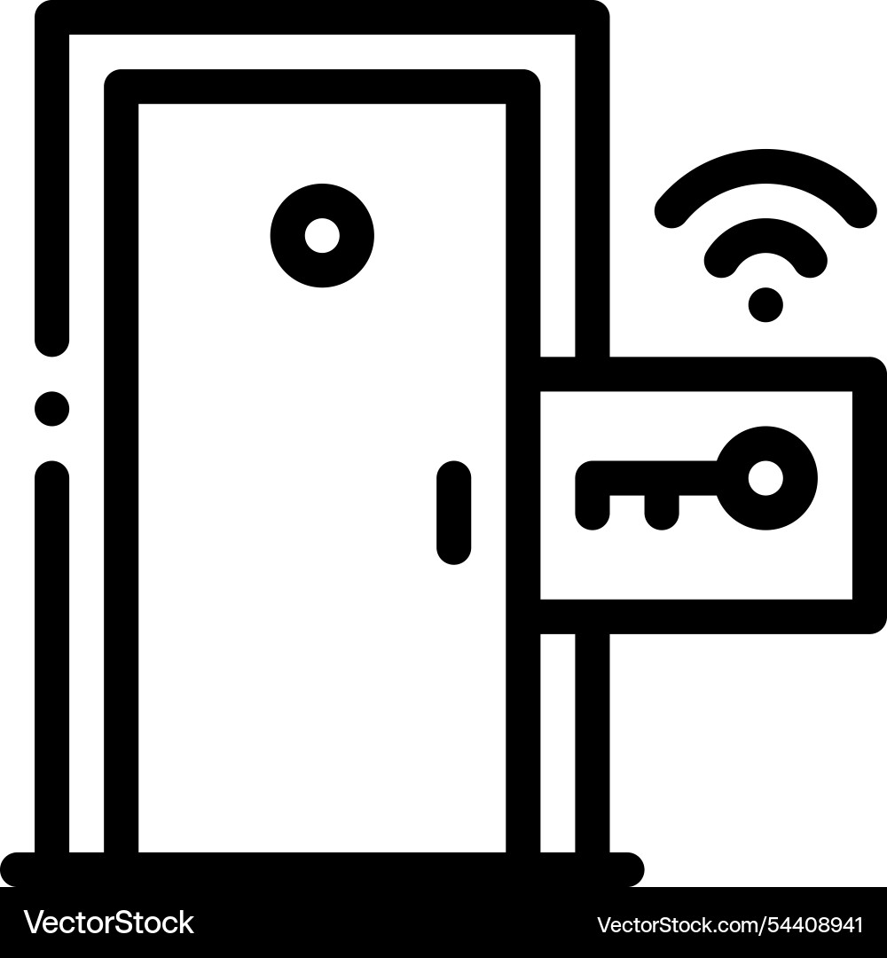 Key chain icon thin linear style design isolated Vector Image