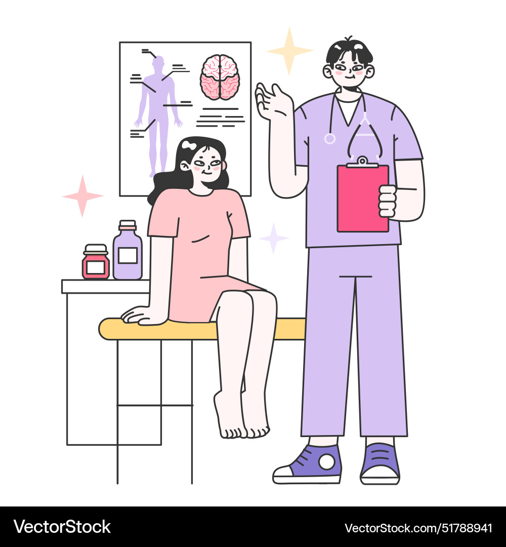 Modern wellbeing practice annual medical exam Vector Image