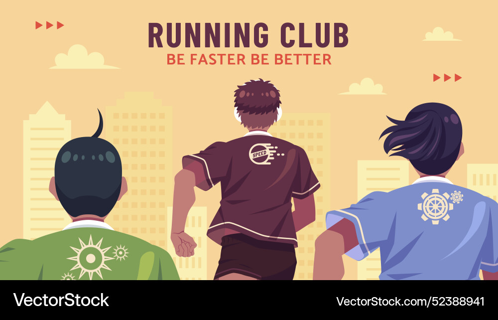 Running club youtube thumbnail Royalty Free Vector Image