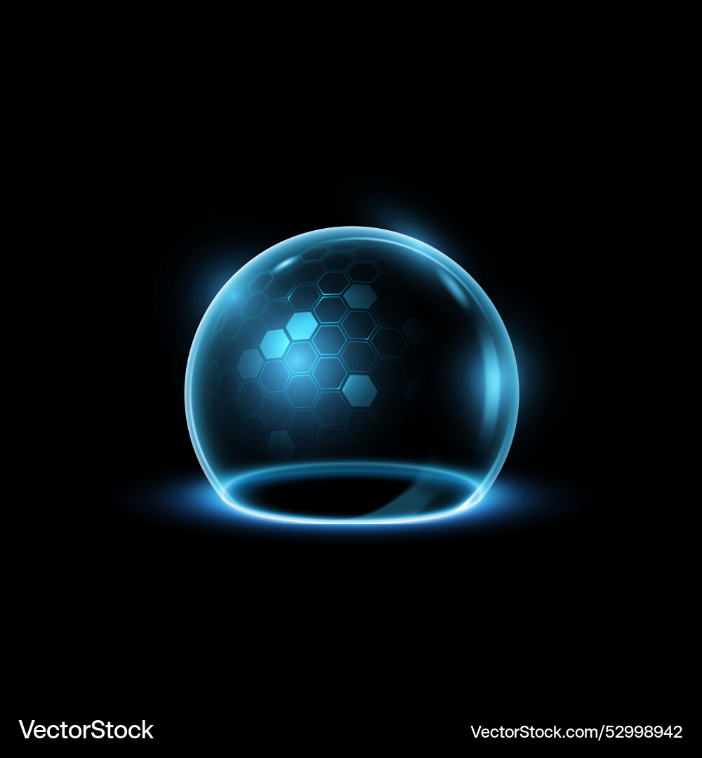 A luminous glass 3d ball protective Royalty Free Vector