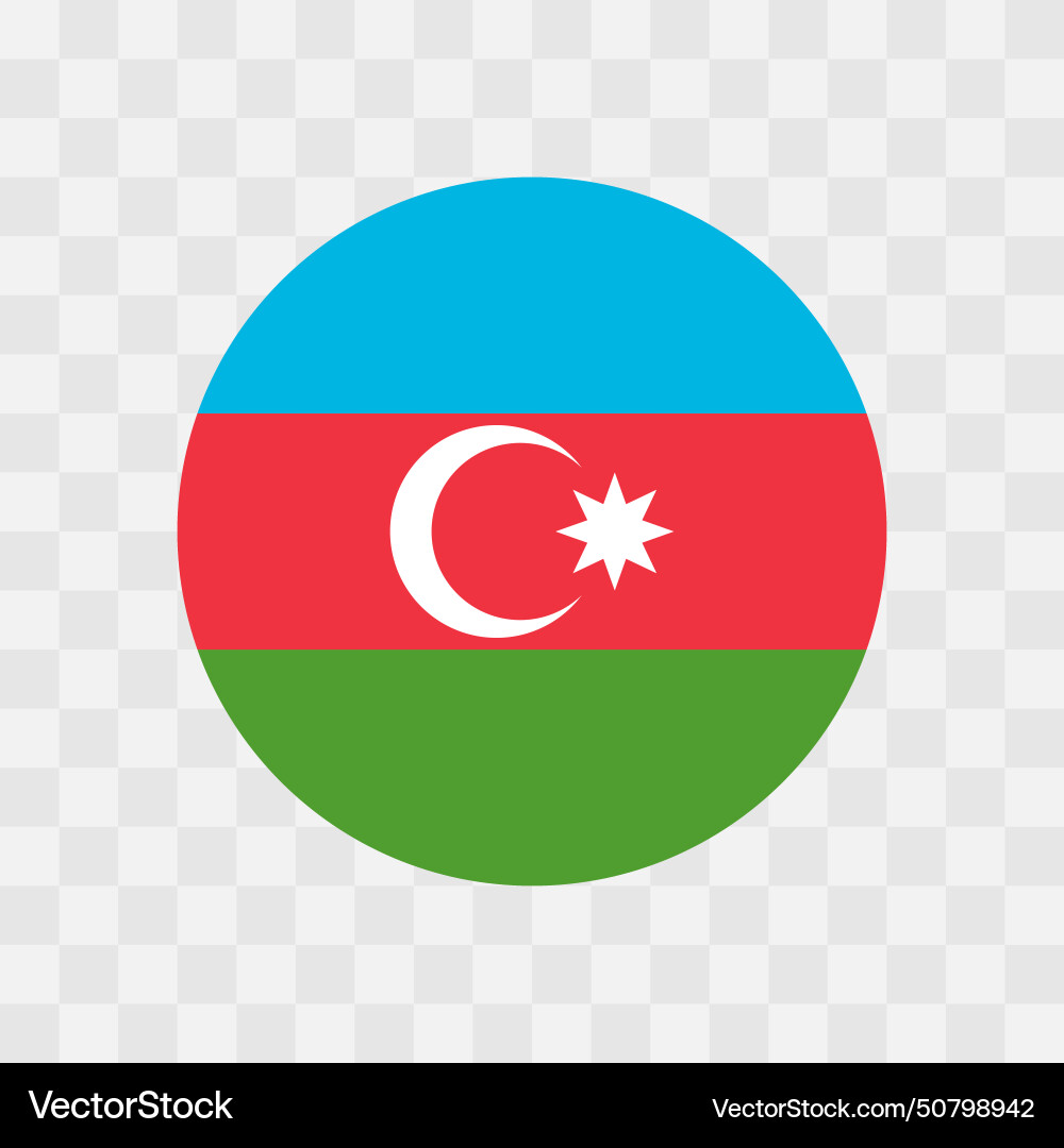 Circle flag of azerbaijan Royalty Free Vector Image