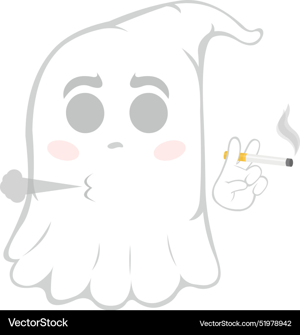 Ghost smoking cigarette Royalty Free Vector Image