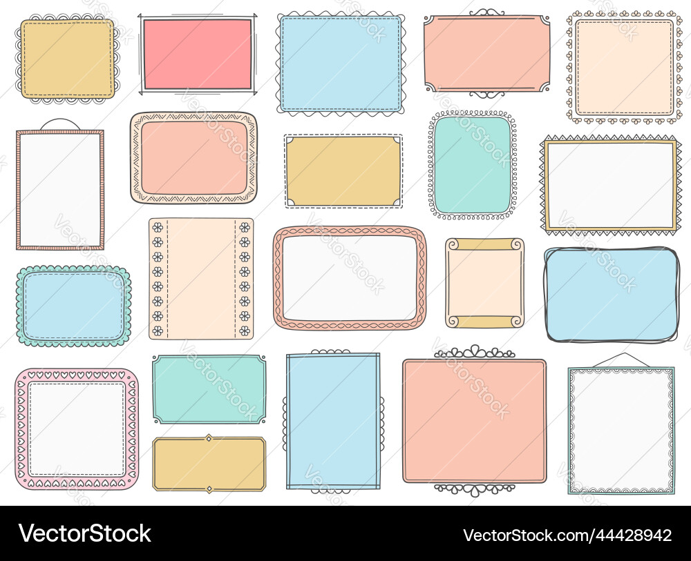 Hand drawn frames Royalty Free Vector Image - VectorStock
