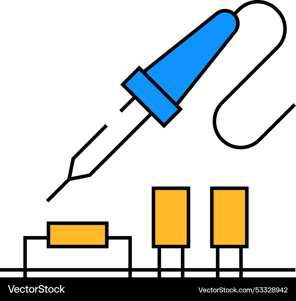 Iron solder soldering icon color Royalty Free Vector Image