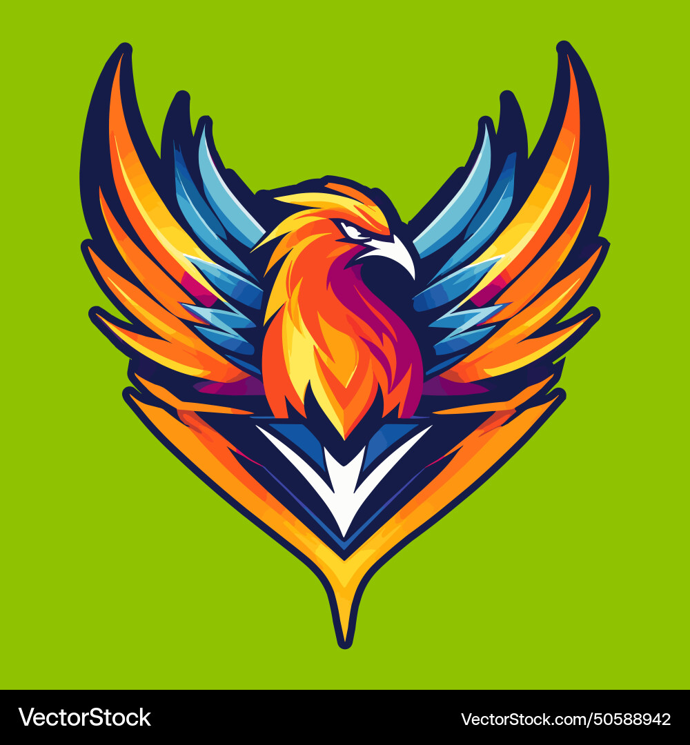 Isolated phoenix character with sharp eyes Vector Image