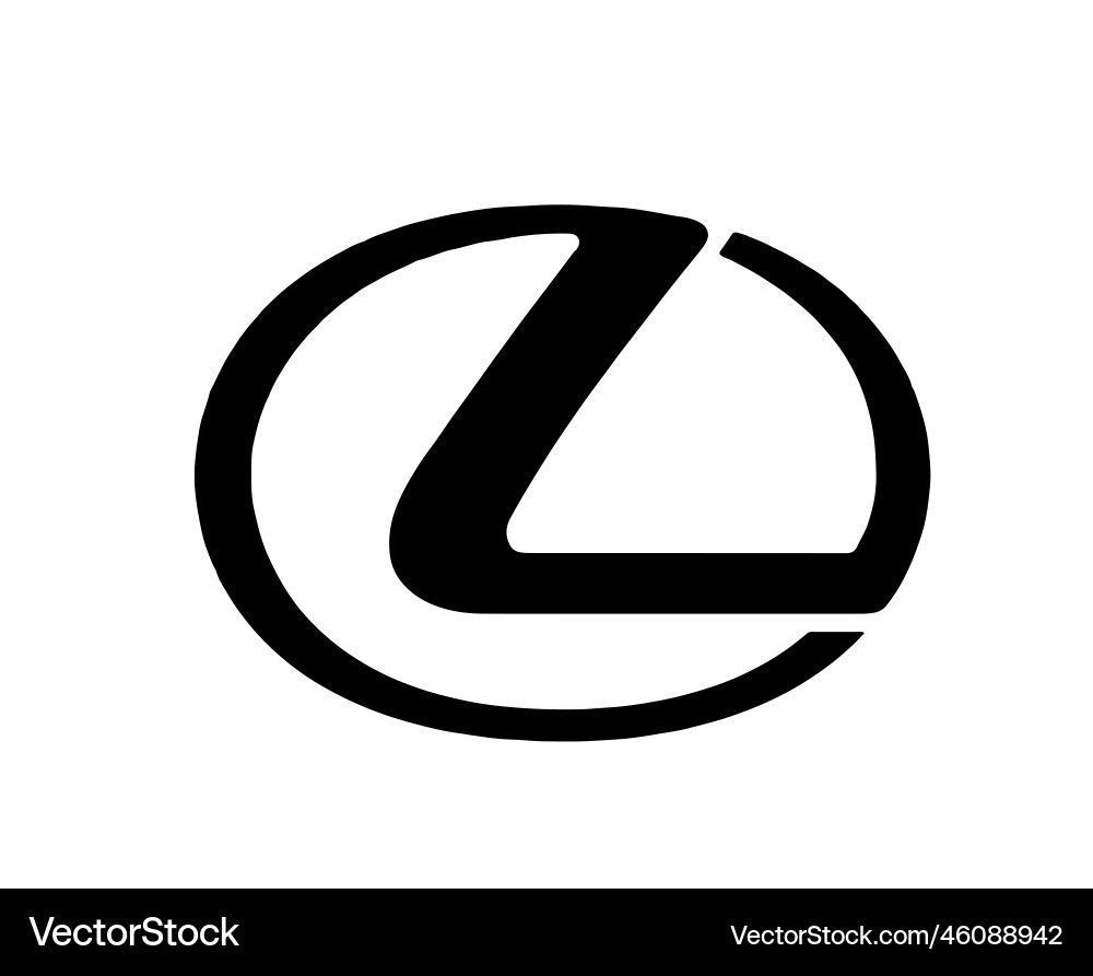 Lexus Brand Logo Symbol Black Design Japan Car Vector Image