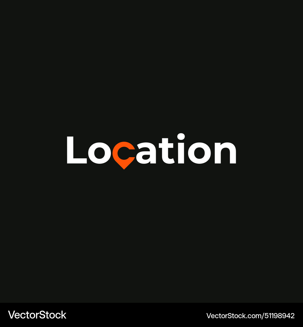 Location text logo design Royalty Free Vector Image