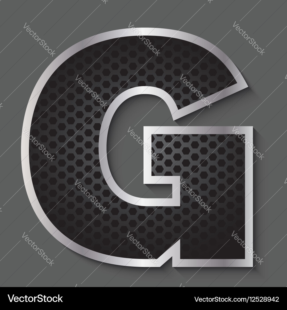 Metal grid font - letter g Royalty Free Vector Image