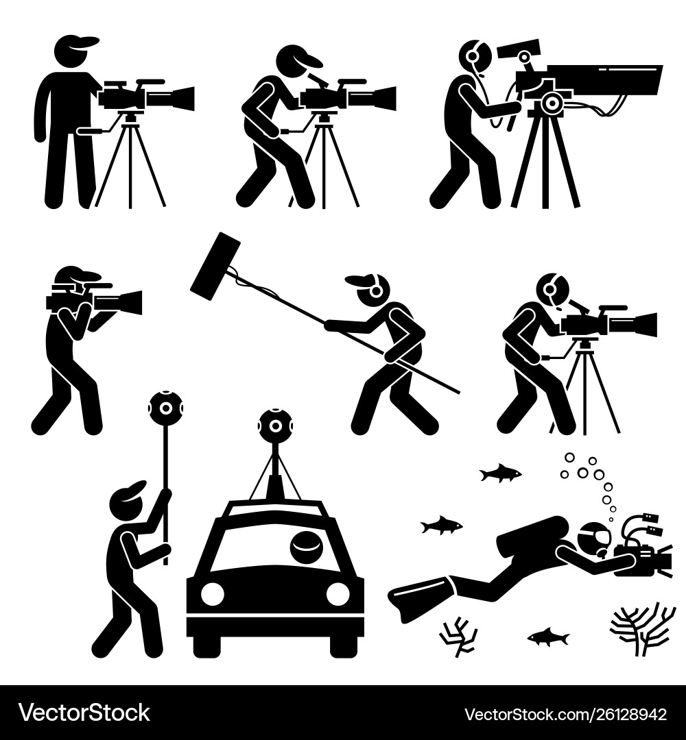 Videographer filmmaker cinematographer Royalty Free Vector