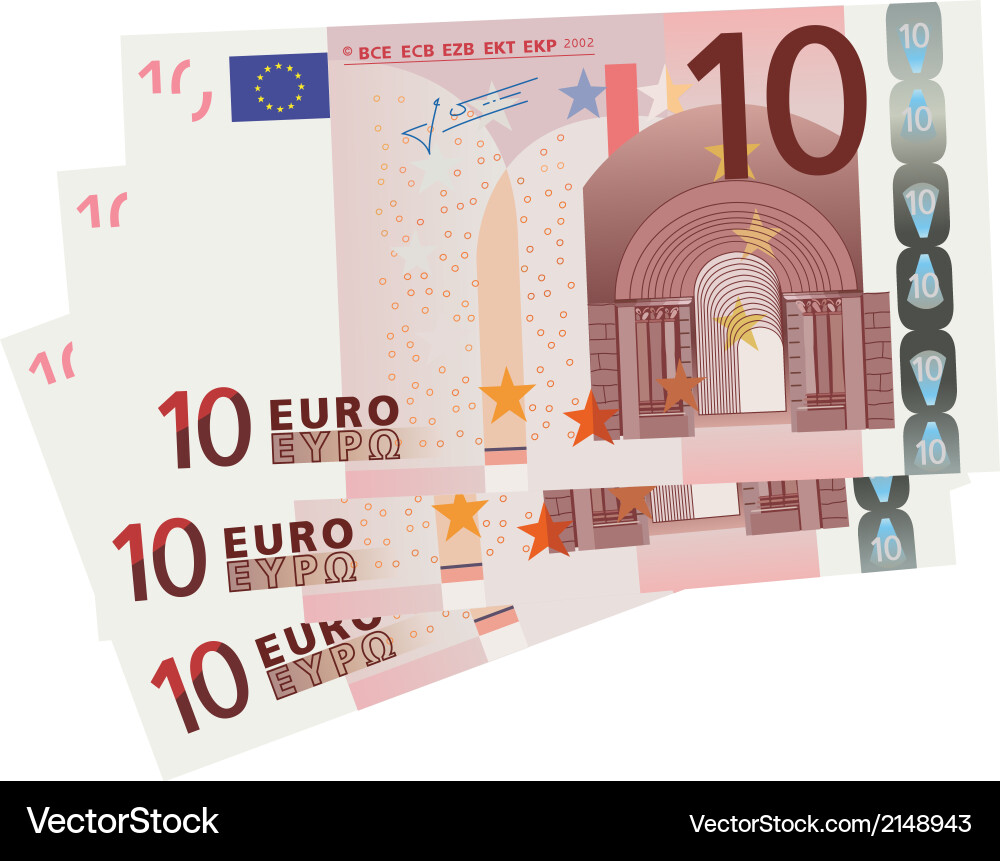 10 euro bills Royalty Free Vector Image - VectorStock