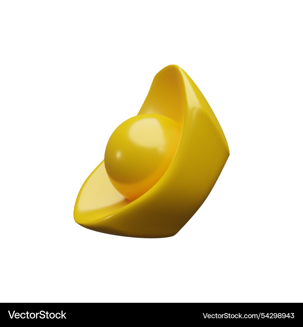 3d render gold chinese ingot 2 Royalty Free Vector Image
