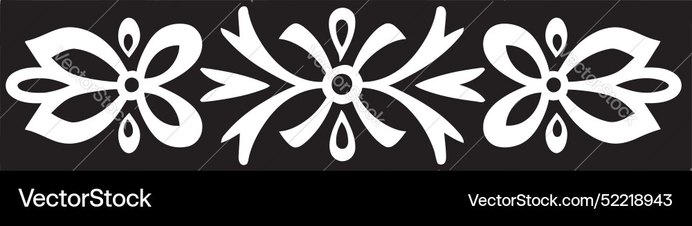 Crafted connections black icon for ethnic border Vector Image