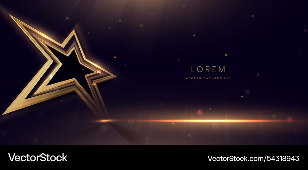 Gold Star Light Bokeh Effect Royalty Free Vector Image
