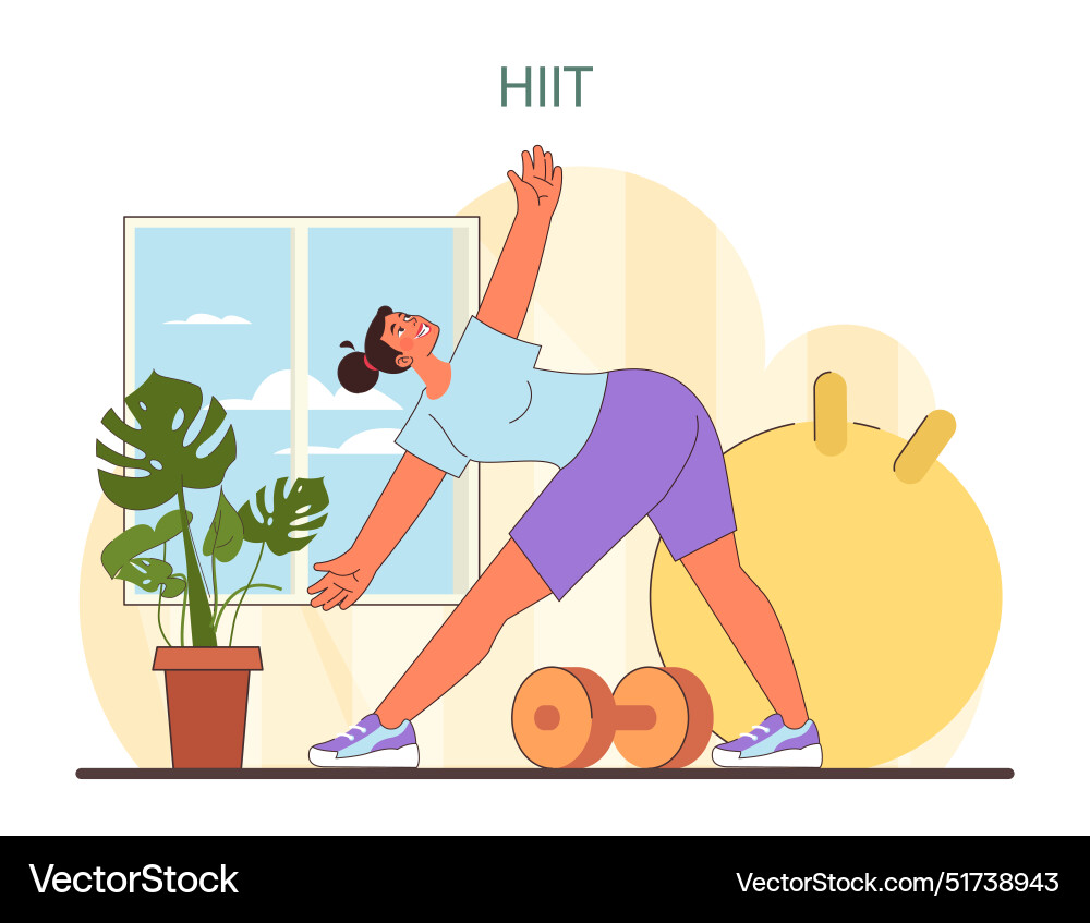 Hiit workout a vibrant depiction Royalty Free Vector Image