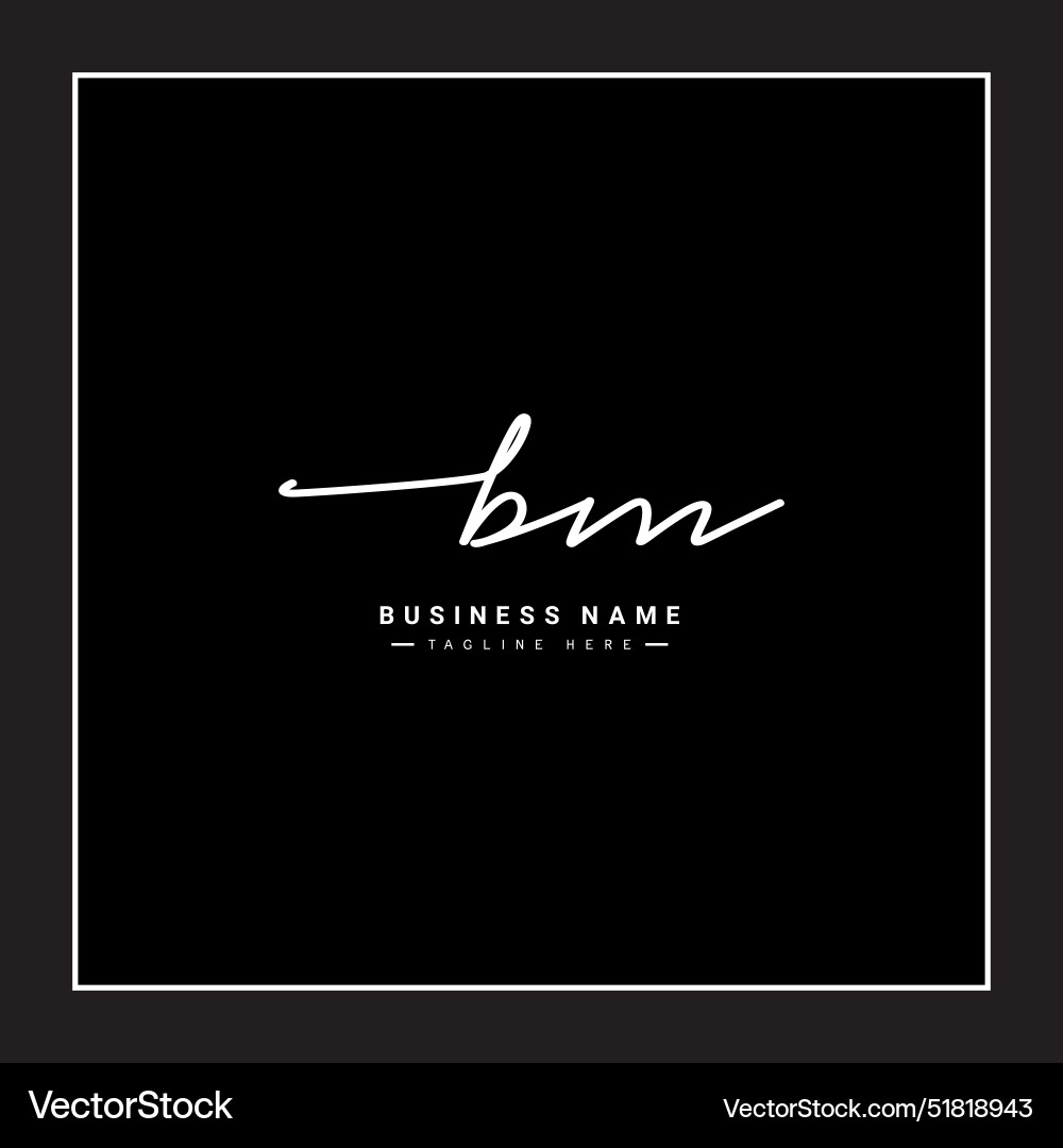 Initial signature logo for letter bm Royalty Free Vector