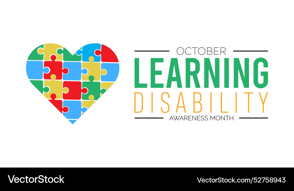 Learning disability awareness month Royalty Free Vector