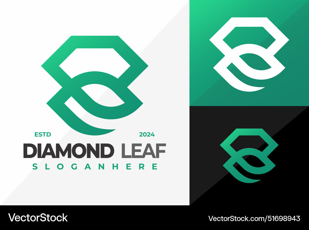 Letter e diamond leaf logo design symbol icon – Royalty-Free Vector ...