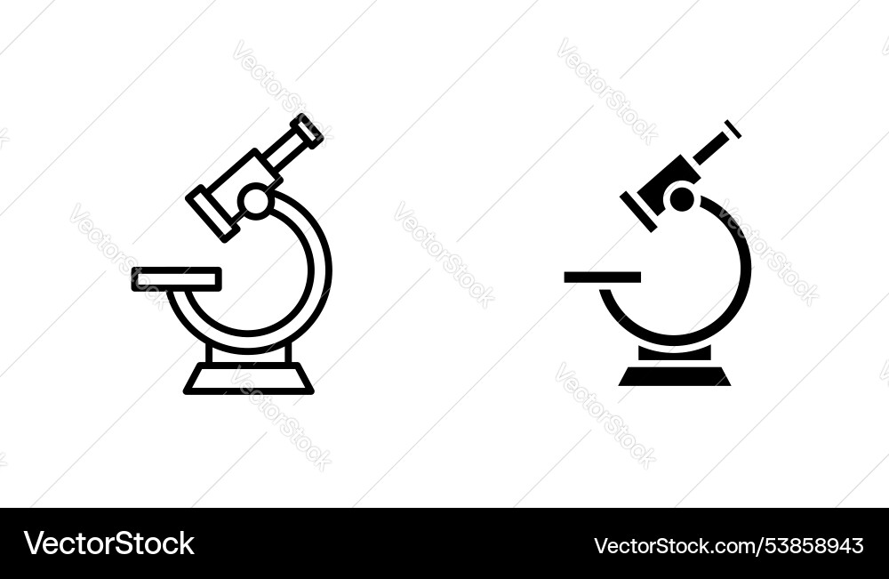 Microscope icon set Royalty Free Vector Image - VectorStock