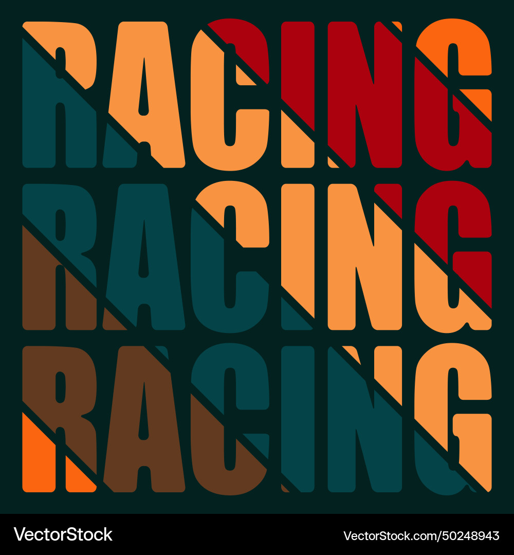 Racing color cut text background Royalty Free Vector Image
